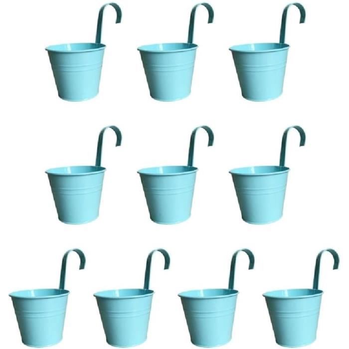 10 Pièces Pots Fleurs En Métal Fer Suspendus Pots Jardin Avec Crochet ...