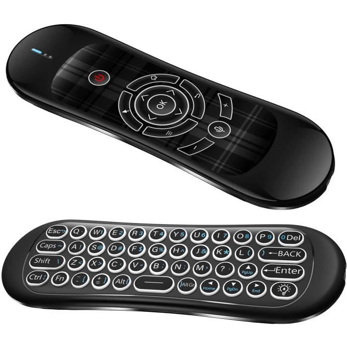 Voice Air Mouse Télécommande rétroéclairée avec Clavier, télécommande ...