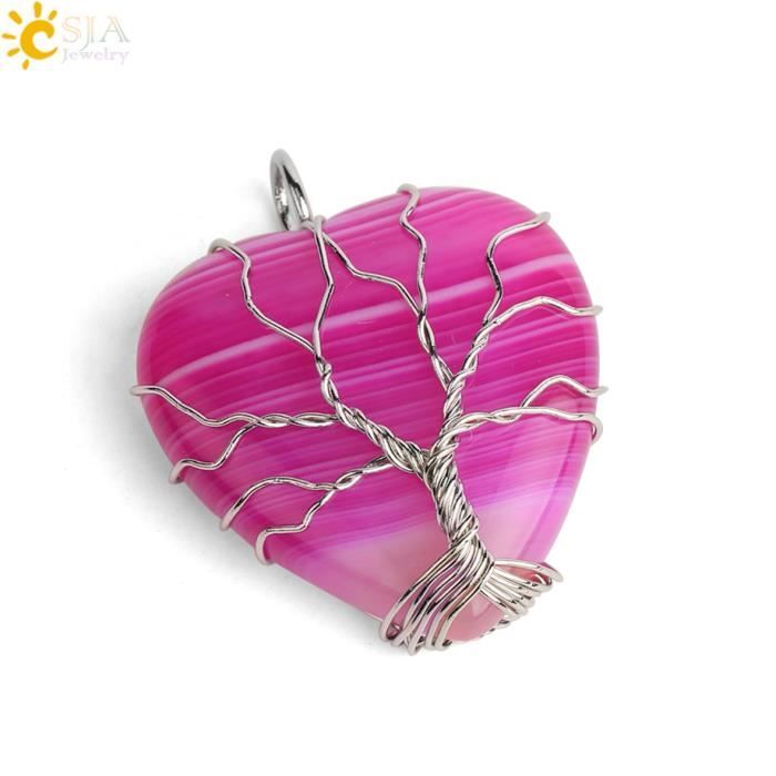 Veines rouges - Pendentif Pierre Naturelle Collier Pierre Naturelle ...