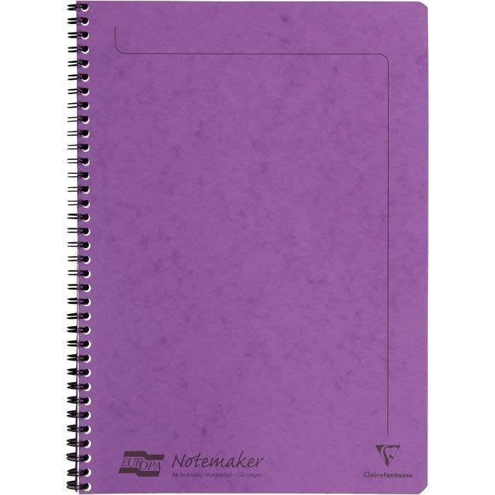 4864Z Un Cahier À Spirale Notemakers Europa Lilas - A4 21X29,7 Cm - 120 ...