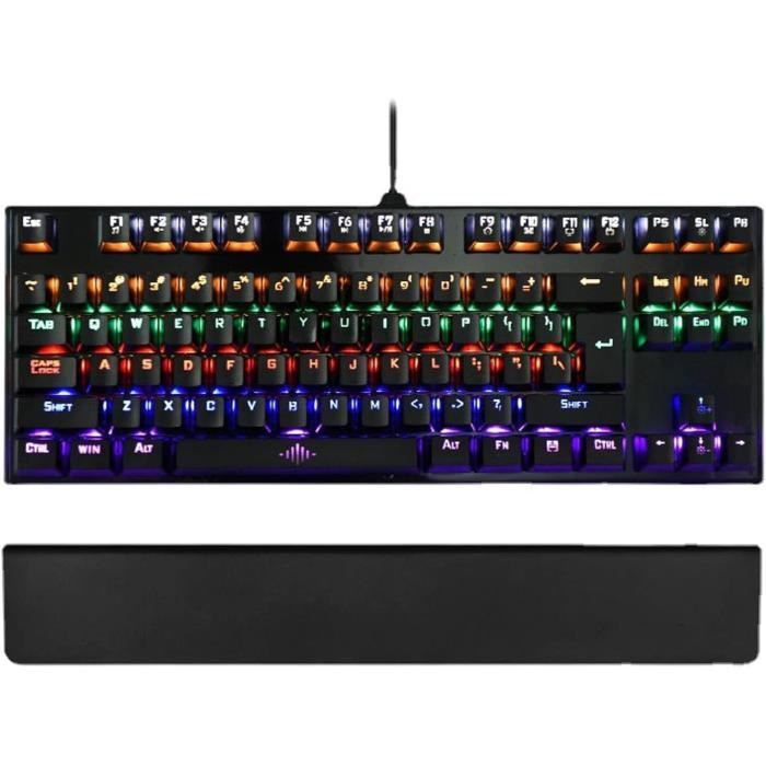 Clavier Gaming Mécanique, Rvb 87 Touches Clavier Filaire Usb Ultra ...