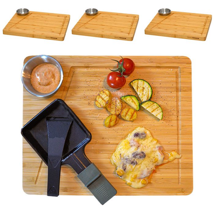 Set d'Assiettes à Raclette 4 Personnes - 30x25 Planche Raclette avec ...