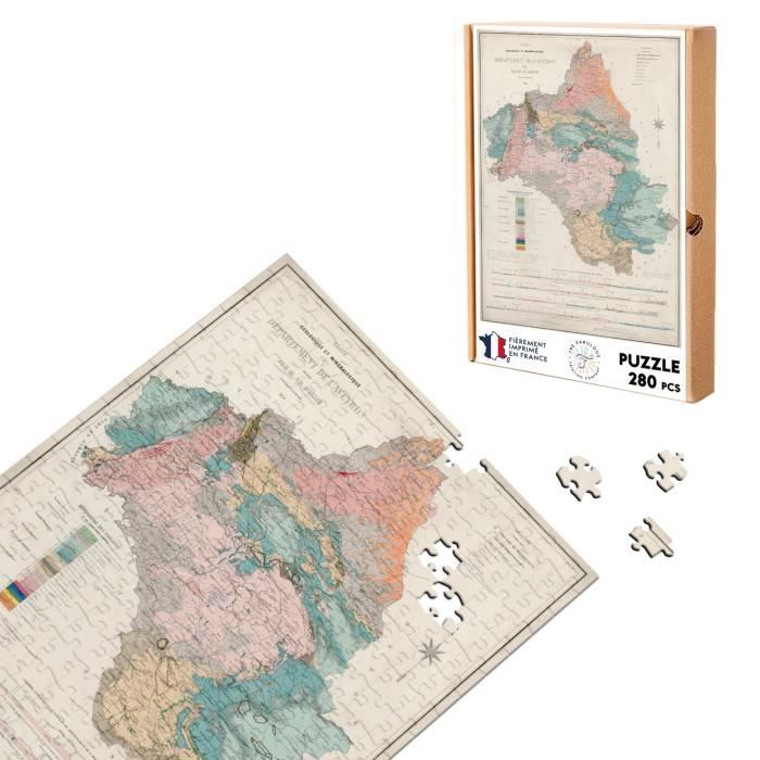 Puzzle Classique 280 pièces Aveyron Carte Géologique Département Carte ...