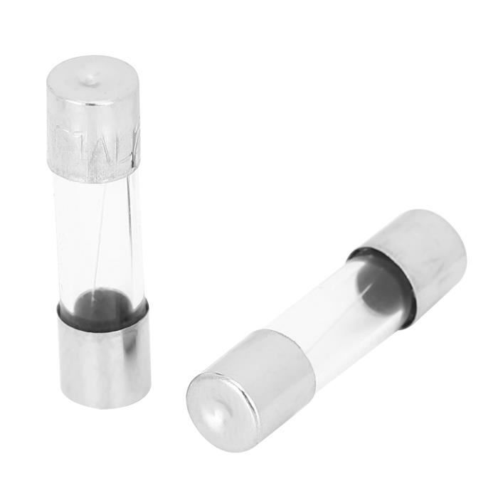 JIE Fusible Rapide (2A)0.5A 1A 2A 100Pcs Fusible En Verre Fusible Tube ...
