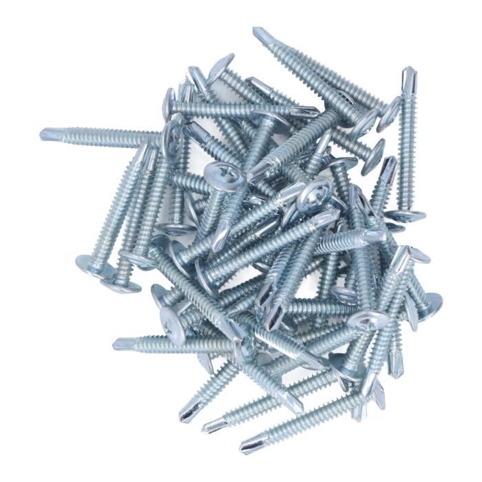 Vis autoperceuses - 250 pcs vis auto-perceuse croix ronde rondelle tête zinguée fixation en ...