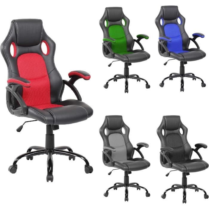 Mobili Rebecca® Chaise De Bureau Gaming Siège Similicuir Nylon ...