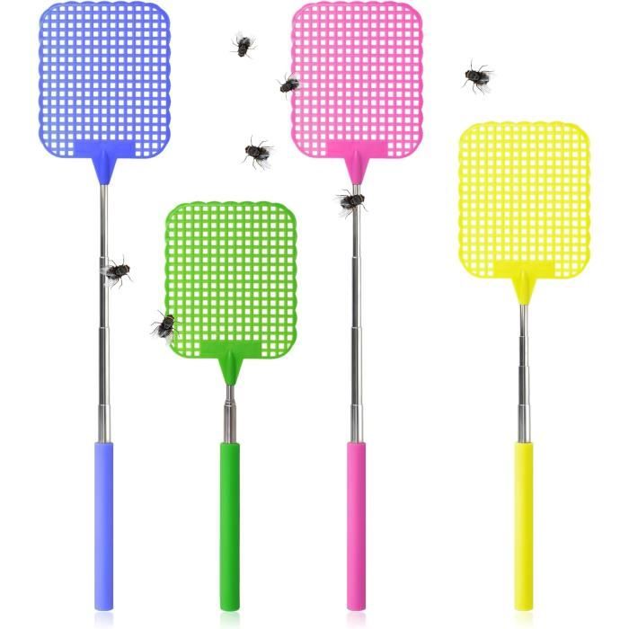 4X Tapette À Mouches Télescopique - Protection Contre Les Insectes Avec ...