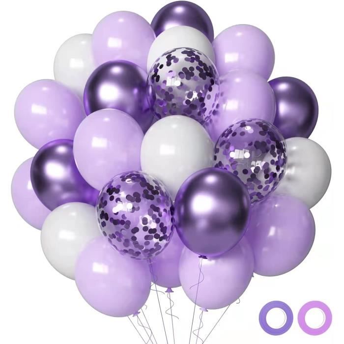 Ballon Lavande Violet Lilas Blanc 50 Pièces 12 Pouces Ballons De ...