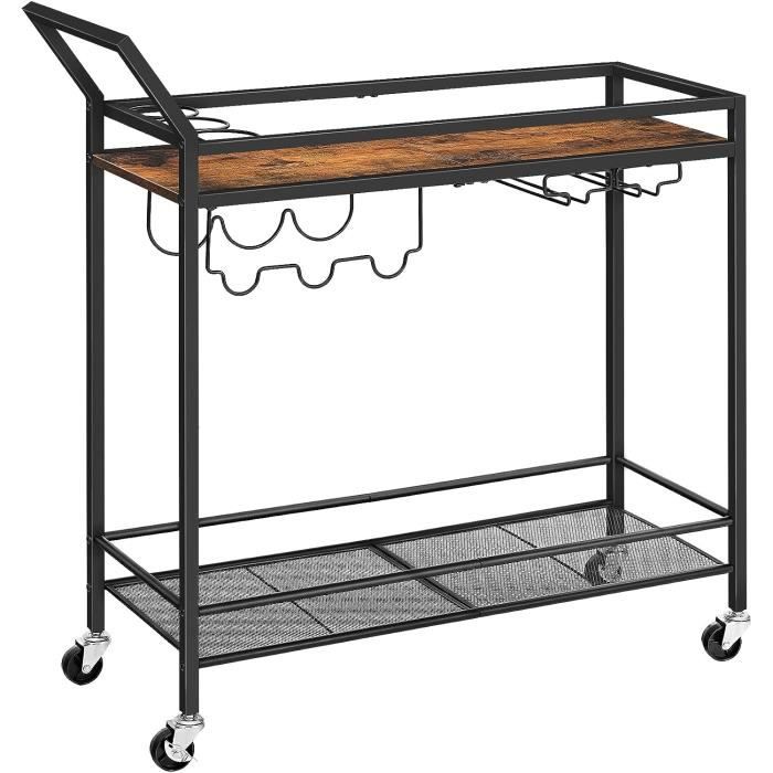 HOOBRO Chariot de Bar, Chariot de Cuisine avec Casiers, Chariot de ...