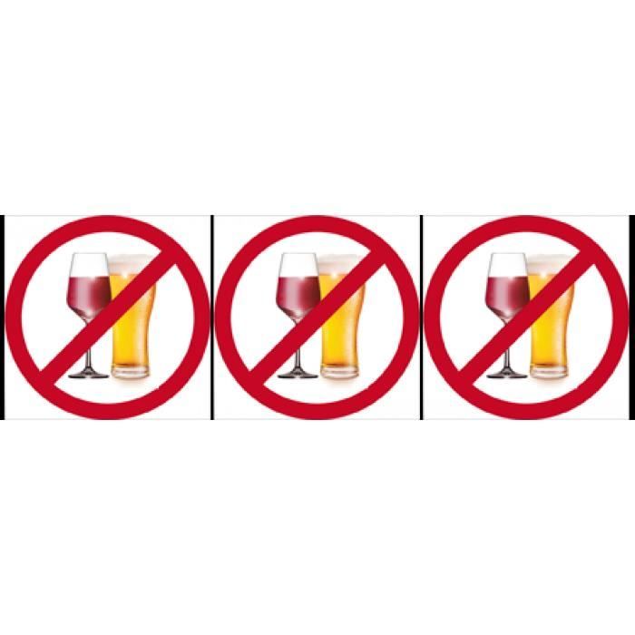 Autocollant Interdit alcool - STICKERS EXPRESS - 3 stickers de 5x5cm ...