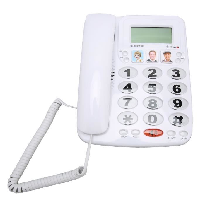 SURENHAP Téléphones fixes Téléphone filaire Double port Son clair ...