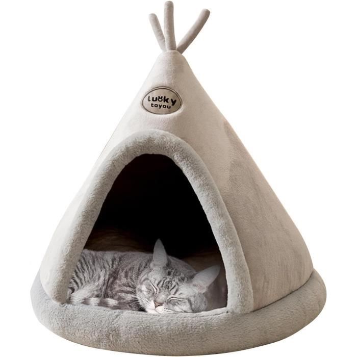 Lit Grotte Pour Chat, Tipi Triangulaire Confortable Pour Chat, Animal ...