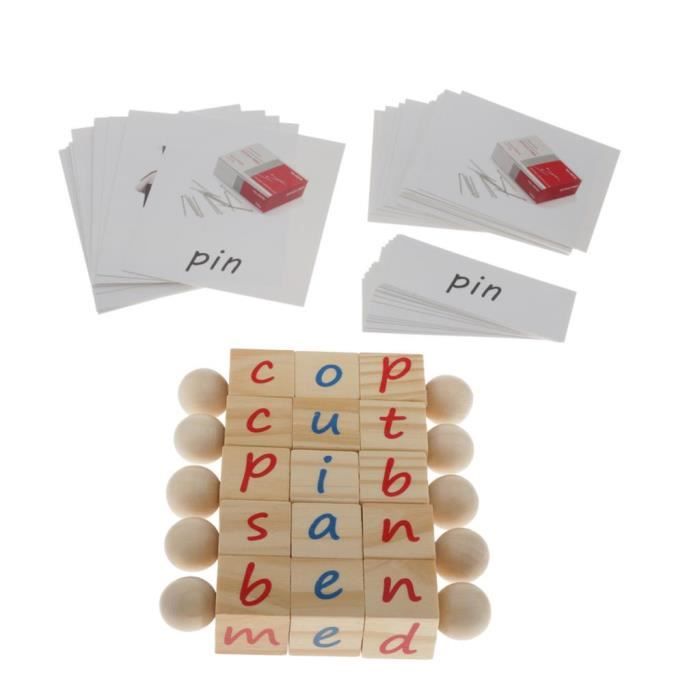 Lot de 5 Blocs de Lecture Phonétique Montessori et Cartes Alphabet pour ...