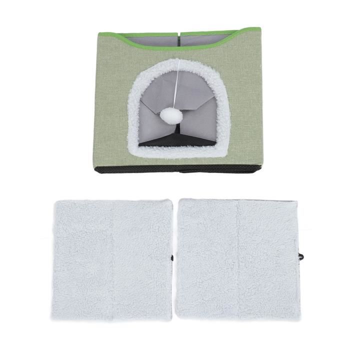 VGEBY Maison Chat Pliable 2 Étages Lit Chat Pliable Gratte-Souris ...