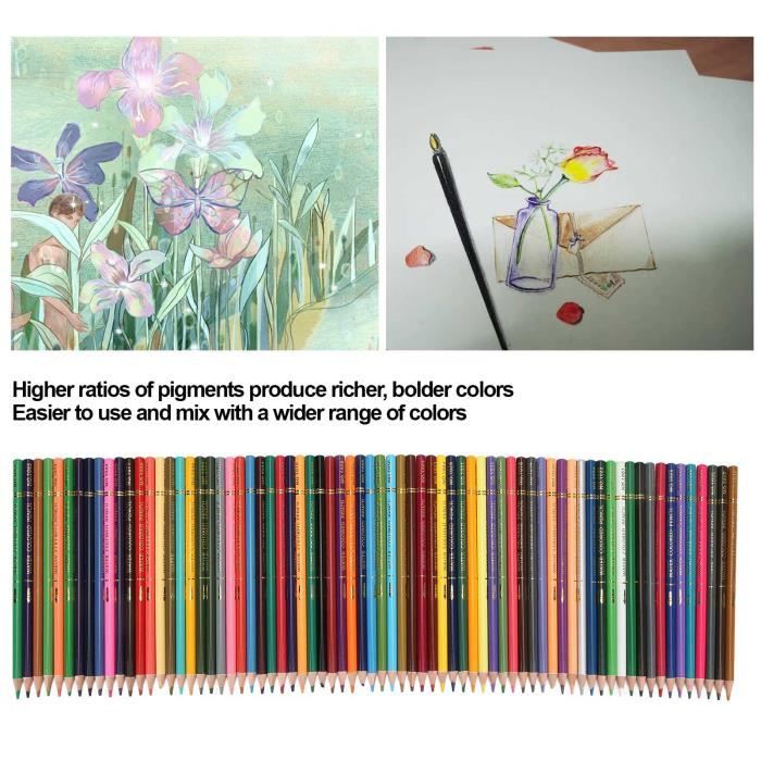 TMISHION Crayons à colorier Crayons de Couleur 72 Couleurs Différentes ...