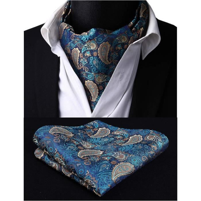 Ascot Homme Paisley Floral Cravates Jacquard Mariage Foulard Élégant ...