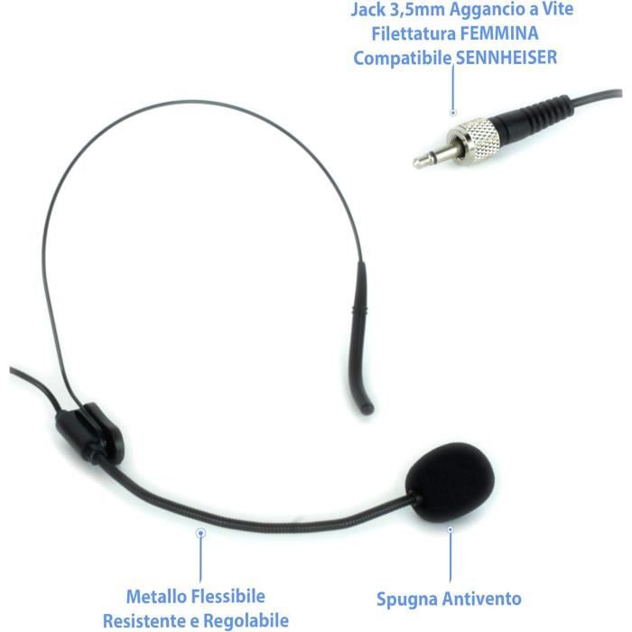 Micro Serre Tête Casque Sans Fil A Condensateur Omnidirectionnel Jack 3 ...