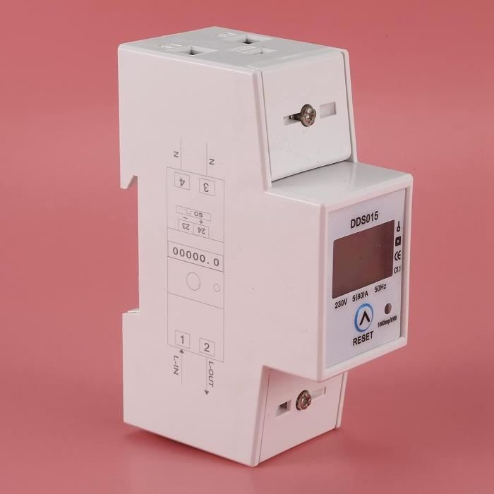 2X Rail Din Monophasé Wattmètre Consommation Electrique En Compteur D ...