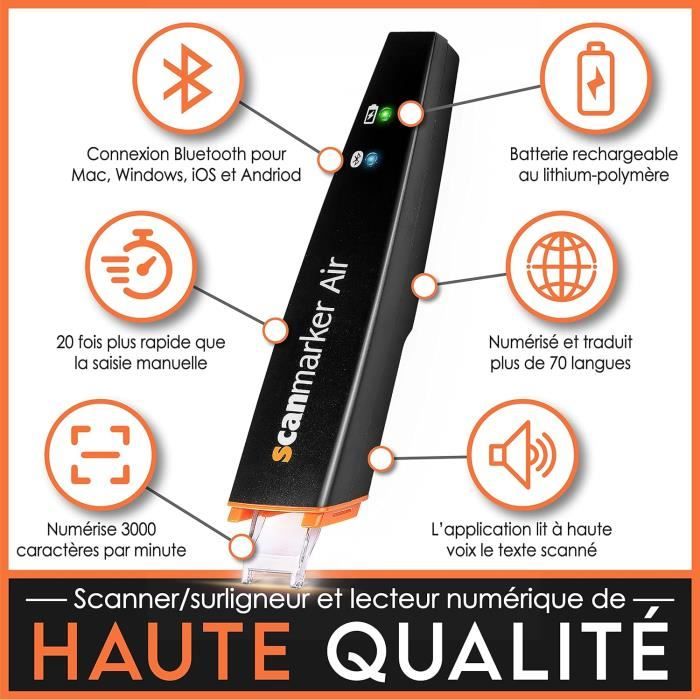 Air - Stylo Scanner Sans Fil Ocr, Surligneur Numérique Et Lecteur (Mac ...