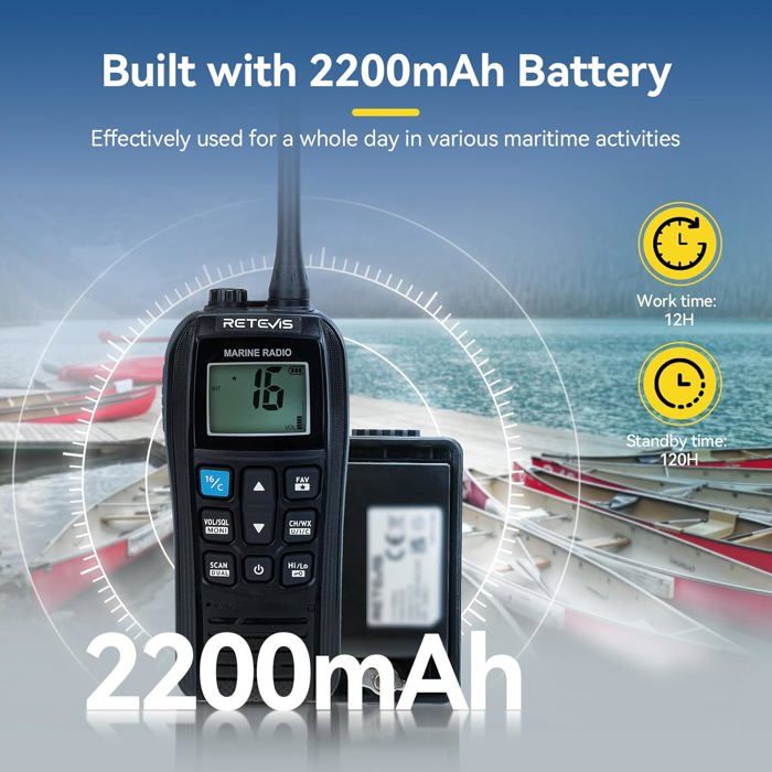 Retevis RM22 VHF Marine Radio, IP67 Waterproof Walkie Talkie, Floating ...