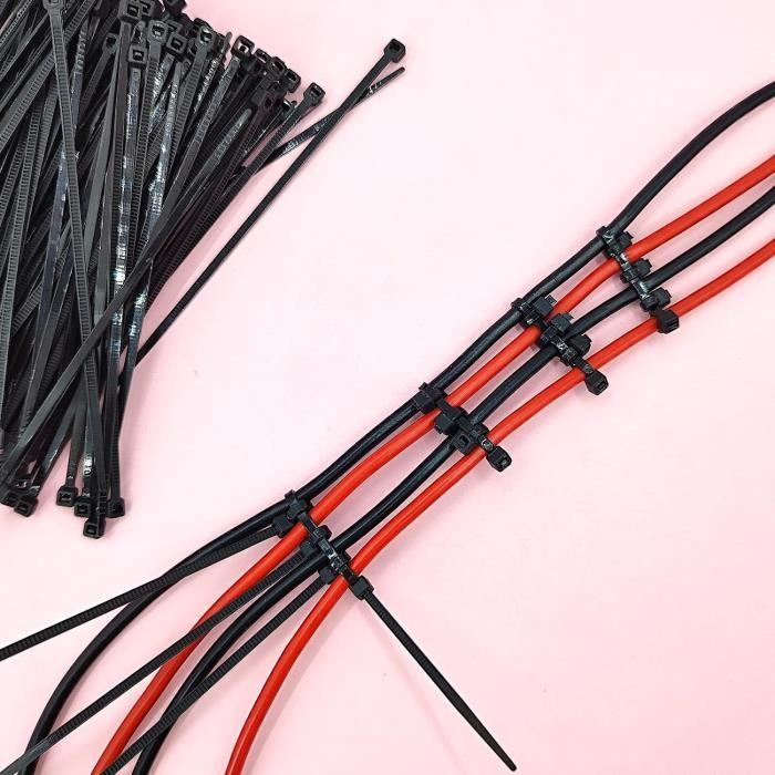 1000 pièces Serre Câbles Rilsan noir Nylon, 120 mm x 2,5 mm, Serre ...