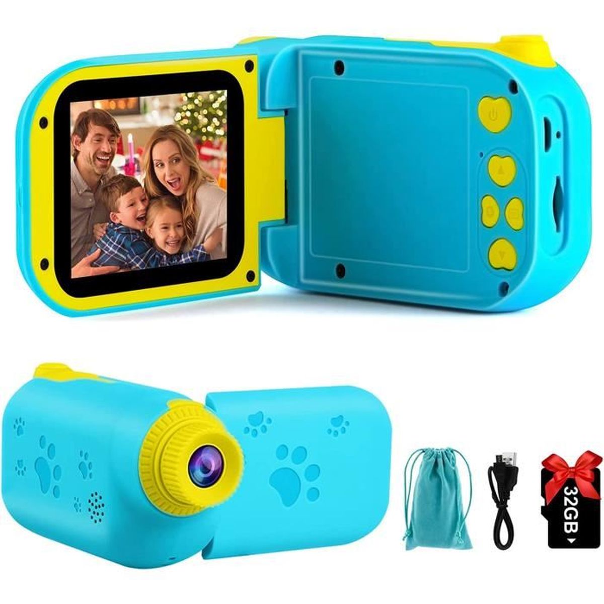 Caméscope enfants,12M 1080P enregistreur vidéo pour enfants âge 3 4 5 6 ...
