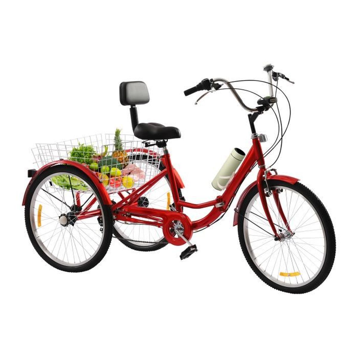 Vélo pliant de 24 pouces, tricycle pour adulte tricycle avec panier - 3 ...