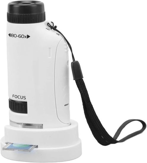Microscope de Poche, Petit Microscope à Poignée Ronde 60X à 120X Mini ...