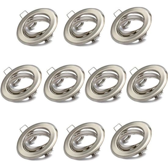 10x Projecteurs spot encastrable GU10 Set - 10 Pièces Cadre De Montage ...