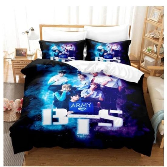 Couvre lit BTS 1 personne Housse de couette 3D BTS 220x240 cm 2 taies d'oreiller 50x75 cm 42 ...