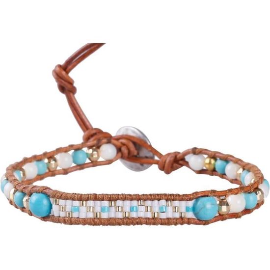Bracelet Tour De Perles Turquoise Corail Agate Bracelets Rang De Perle ...