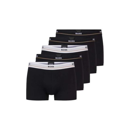 Boxer Boss - Homme Boss - Pack x5 front logo - Boss Noir - Coton ...