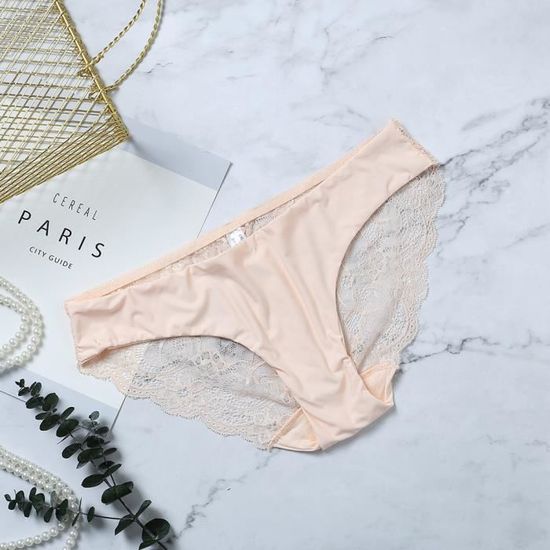 Culotte-slip,Ice InjPanties-Culotte sexy en dentelle à volants pour femme,sans couture ...