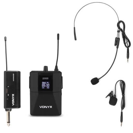 Ensemble Microphone Sans Fil - VONYX - WM55B - UHF - Micro Cravate ...