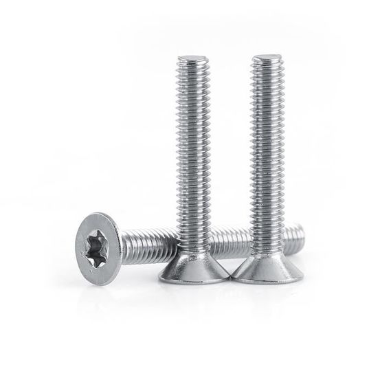 Zerone Vis d'étoile Fixation de vis à métaux à tête plate en acier ...