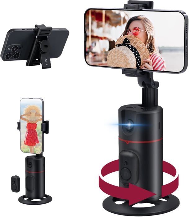 Trépied de Suivi Automatique du Visage 360 pour Téléphone,Support de Smartphone du Visage avec ...