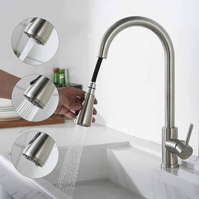 Robinet De Cuisine Mitigeur Cuisine Avec Douchette Extensible,Robinet ...