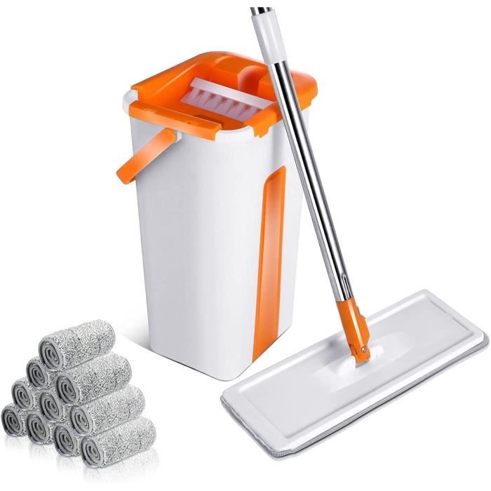 Balai Magique et Seau Essoreur, Balai Microfibre Plat avec Manche en ...