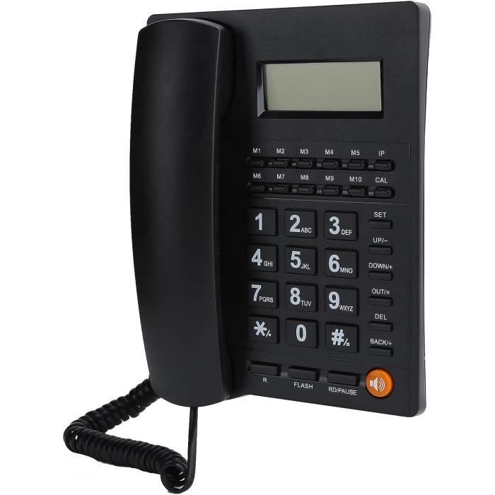 Téléphone Filaire De Bureau À Domicile Téléphone Fixe Big Bouton Pour Personnes Âgées Avec Appel ...
