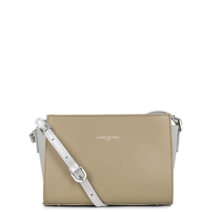 Sac Lancaster Adele cuir porté travers ref_lan40296 galet 24*17*7 Beige ...