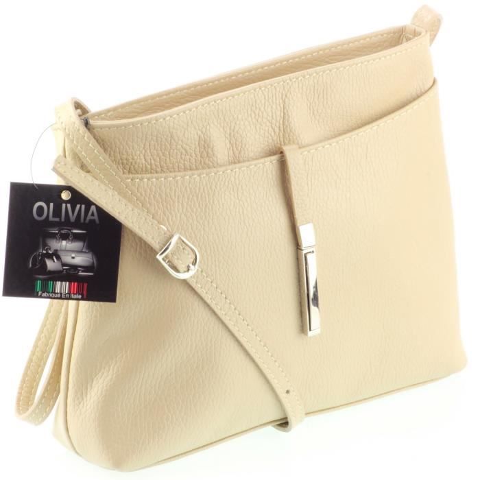 Sac à bandoulière femme cuir beige N1467 / Sac … Beige - Cdiscount ...