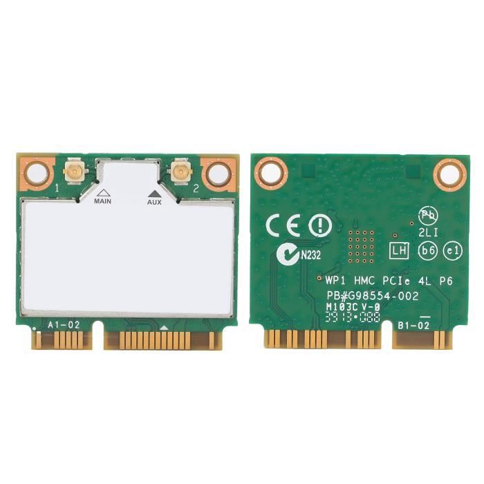 Qiilu carte réseau Bluetooth Carte réseau sans fil double bande WiFi ...