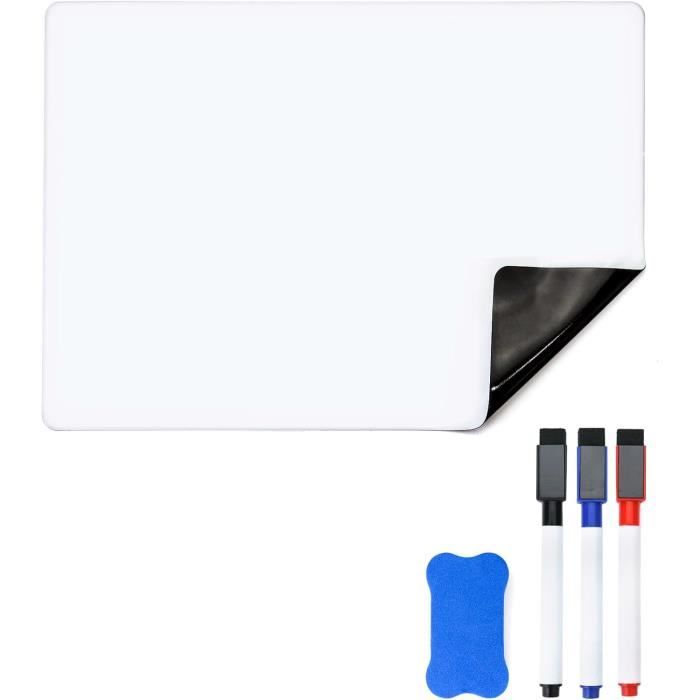 QWORK A3 Tableau Blanc Magnétique Frigo - 42x30cm - Tableau Mémo ...