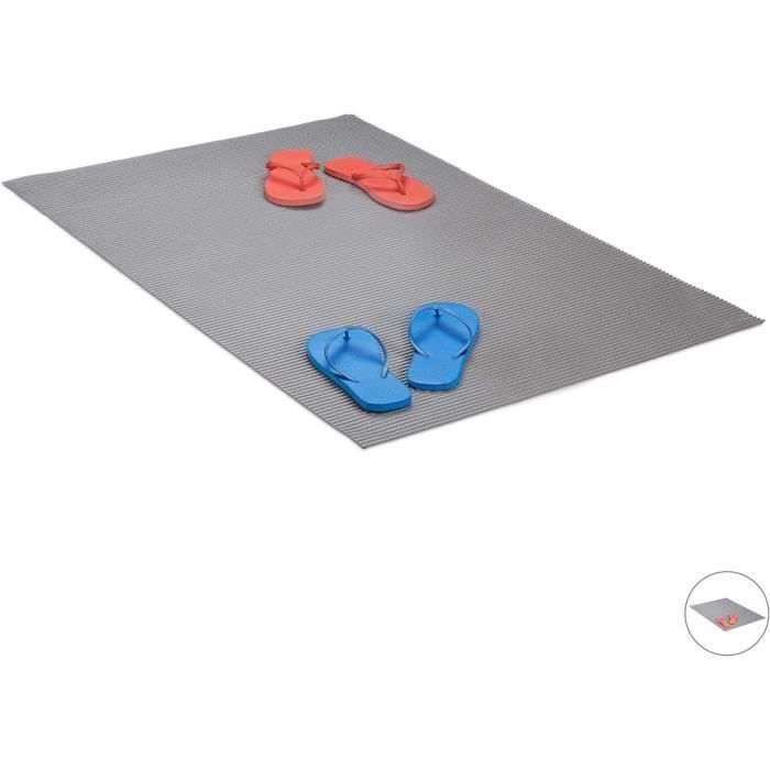 Tapis Moelleux Pvc Gris Salle De Bain Découpable Antidérapant Wc ...