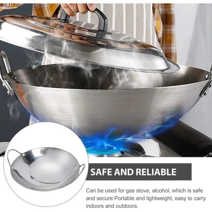 Poêle à frire en acier inoxydable - Poêle de service résistante - Poêle ...