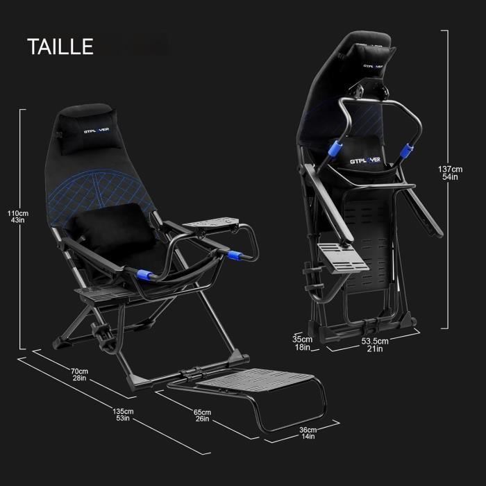 GTPLAYER Simulateur de Conduite, cockpit simracing Pliable, Bleu ... GTPLAYER Simulateur de Conduite, cockpit simracing Pliable, Bleu ...