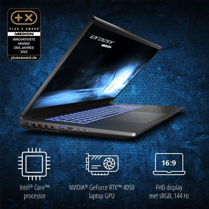 PC portable Gamer - ERAZER - NB ERAZER SCOUT E20 - 17,3” FHD IPS 144Hz ...