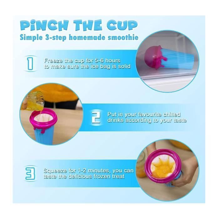 Slushy Cup,Slush Ice Maker,Homemade Smoothie Cup，Smoothie Pinch Ice Cup ...