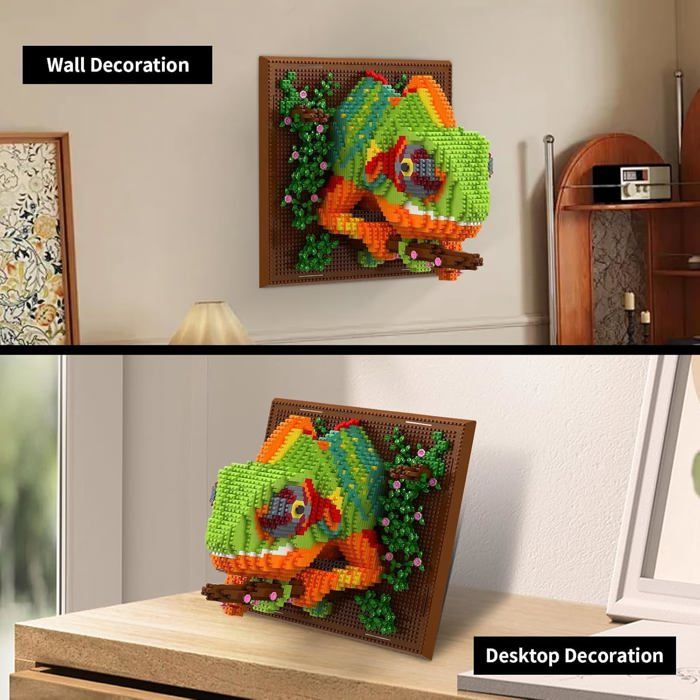 Ensemble de Mini-Blocs de Construction 3D en Forme de Caméléon ...