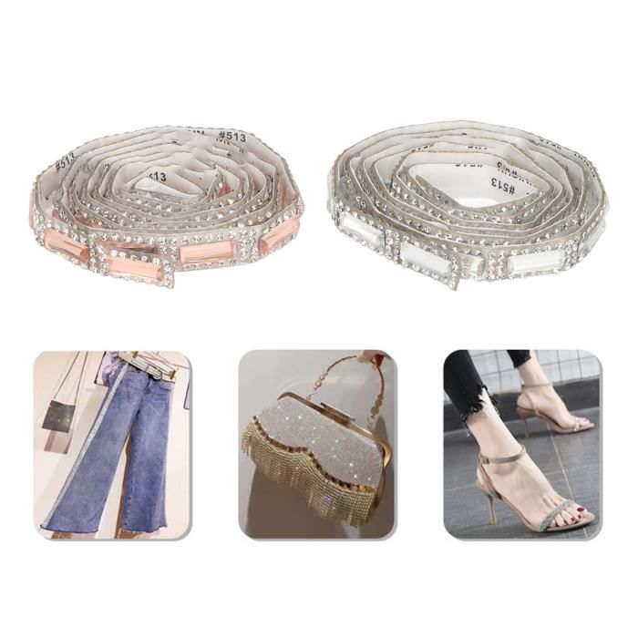 Bande de strass auto-adhésive - HURRISE - Ruban Strass Blanc Champagne ...